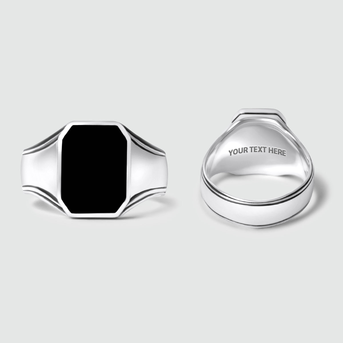 Black Onyx Sterling Silver Signet Ring - Baki | NineTwoFive