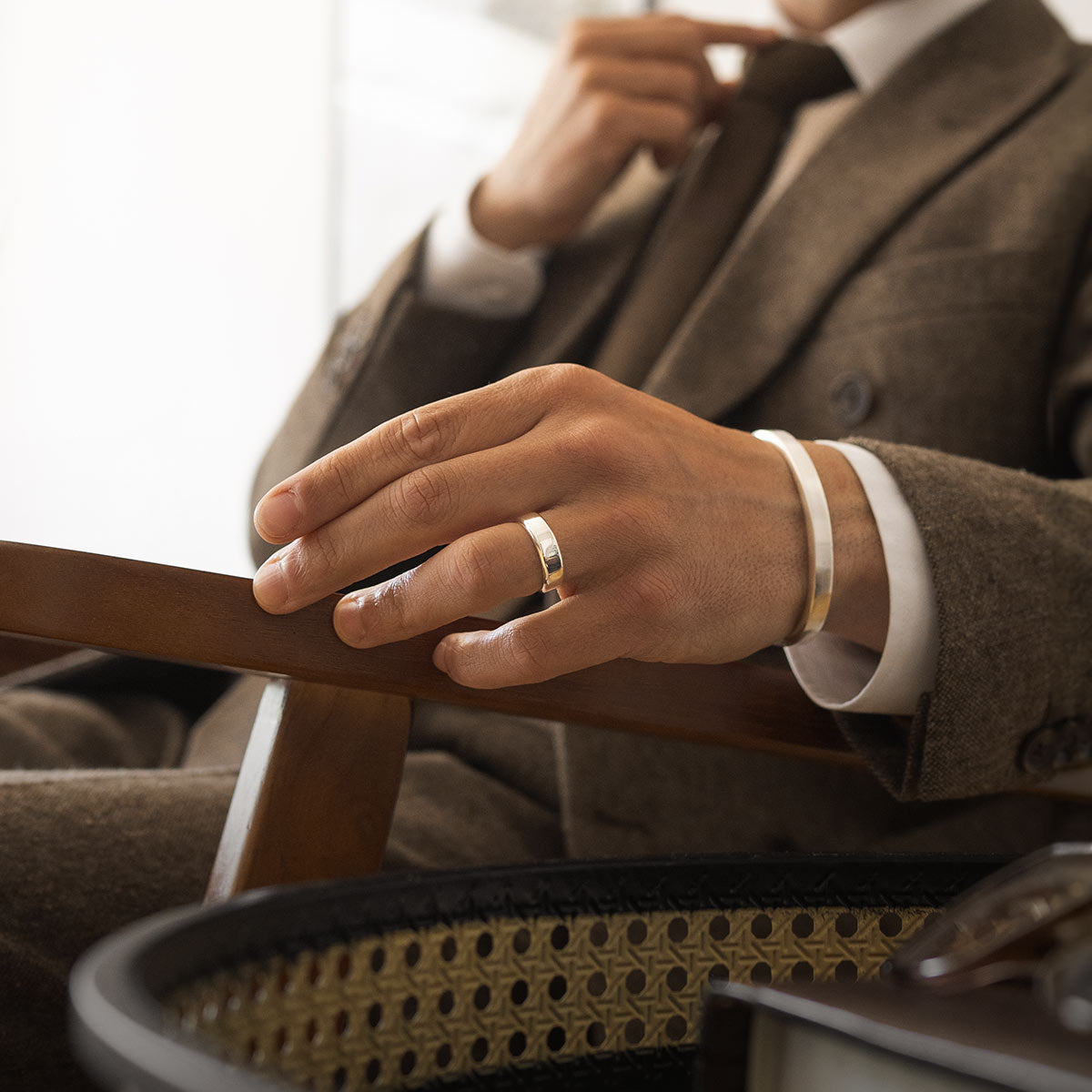 High Polished Plain Silver Ring - Malik | NineTwoFive