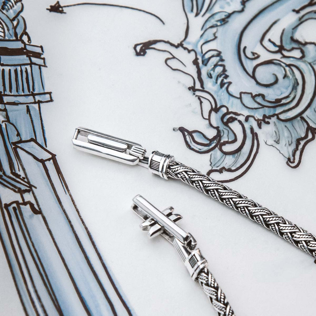 Men's Sterling Silver Hexagon Bracelet - Rasim | NineTwoFive